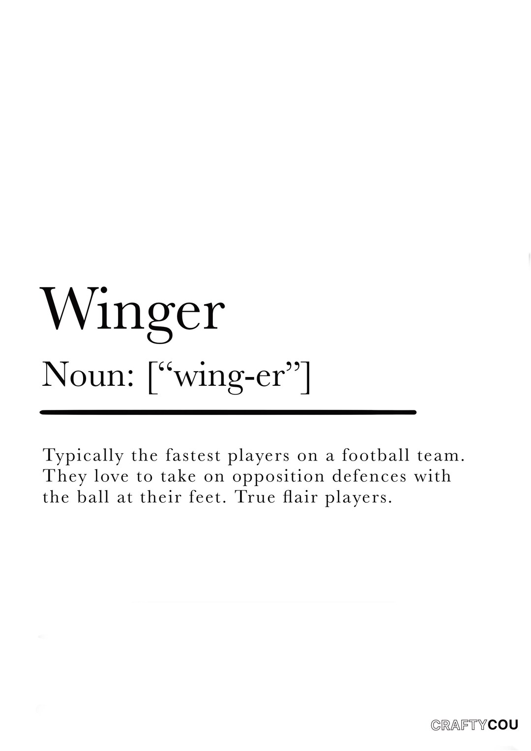 A4 Digital Winger Definition Print | Printable Wall Art | Football ...