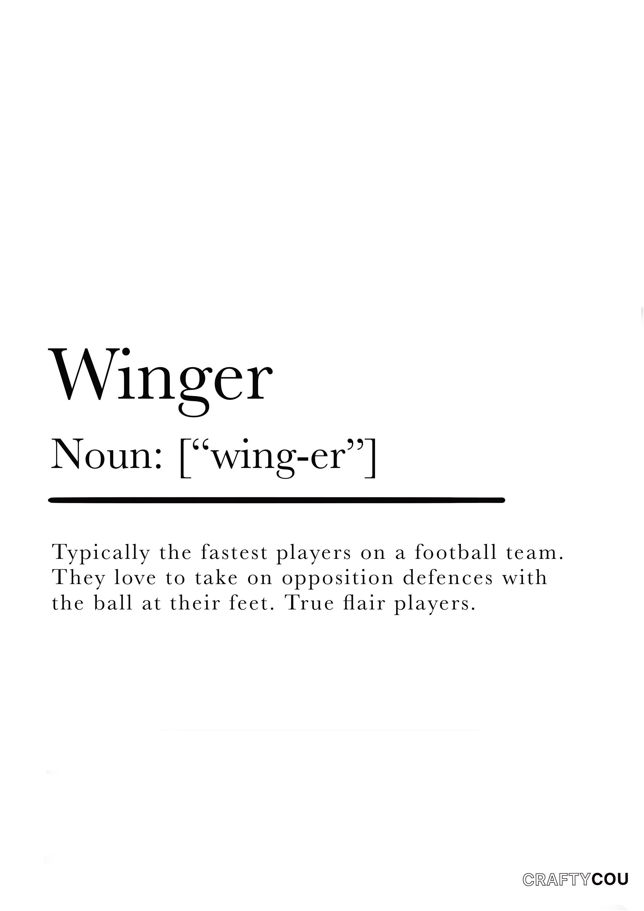 A4 Digital Winger Definition Print | Printable Wall Art | Football ...
