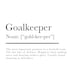 A4 Digital Goalkeeper Definition Print | Printable Wall Art | Football ...