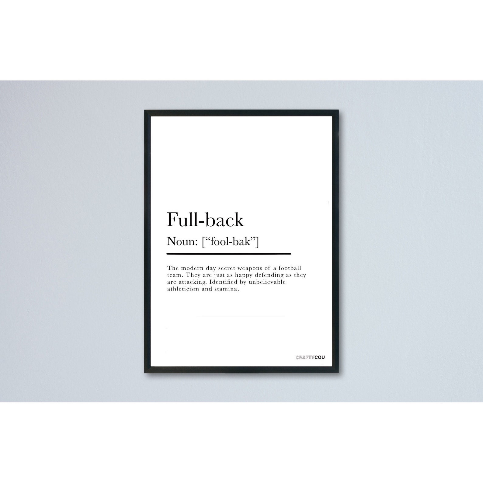 A4 Digital Full-back Definition Print | Printable Wall Art | Football ...