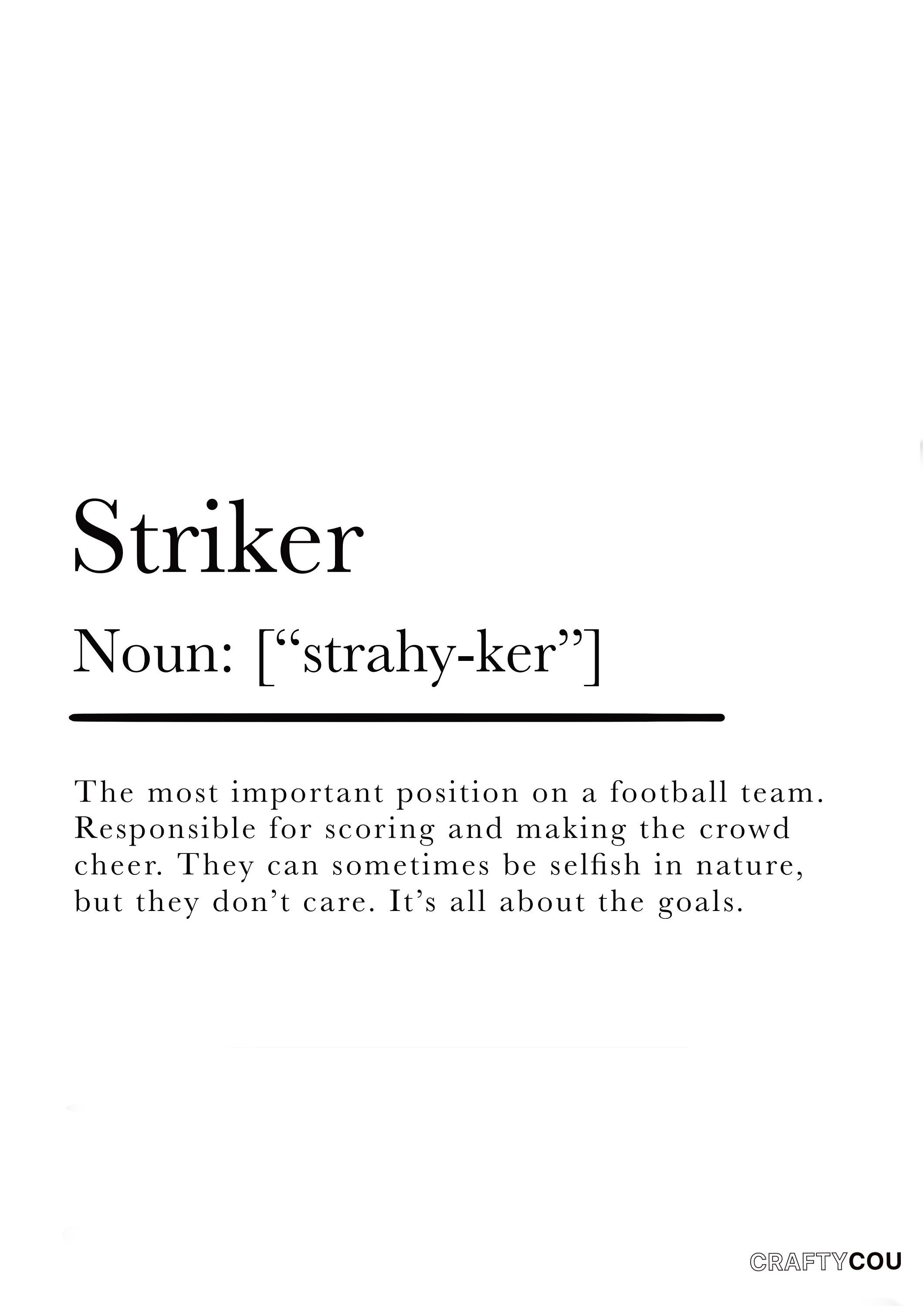 A4 Digital Striker Definition Print | Printable Wall Art | Football ...