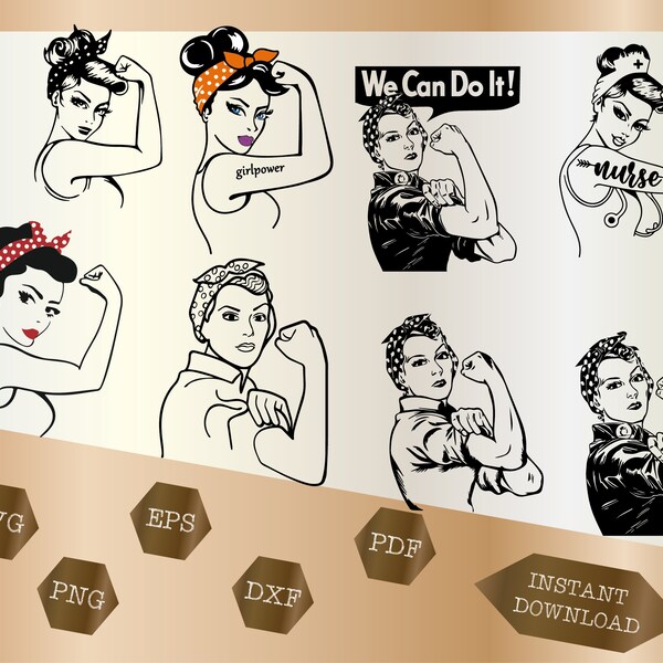 Rosie the Riveter Nurse Svg - Etsy