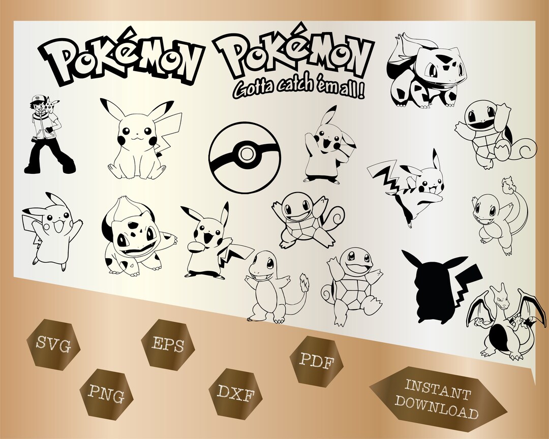 Pokemon Svg Bundle Pokemon Characters Stickers Pokemon Svg - Etsy