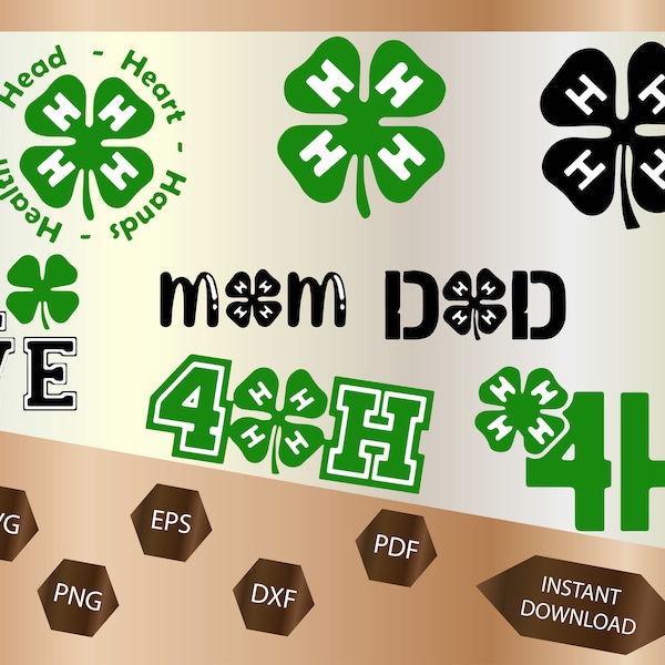 4h Svg - Etsy
