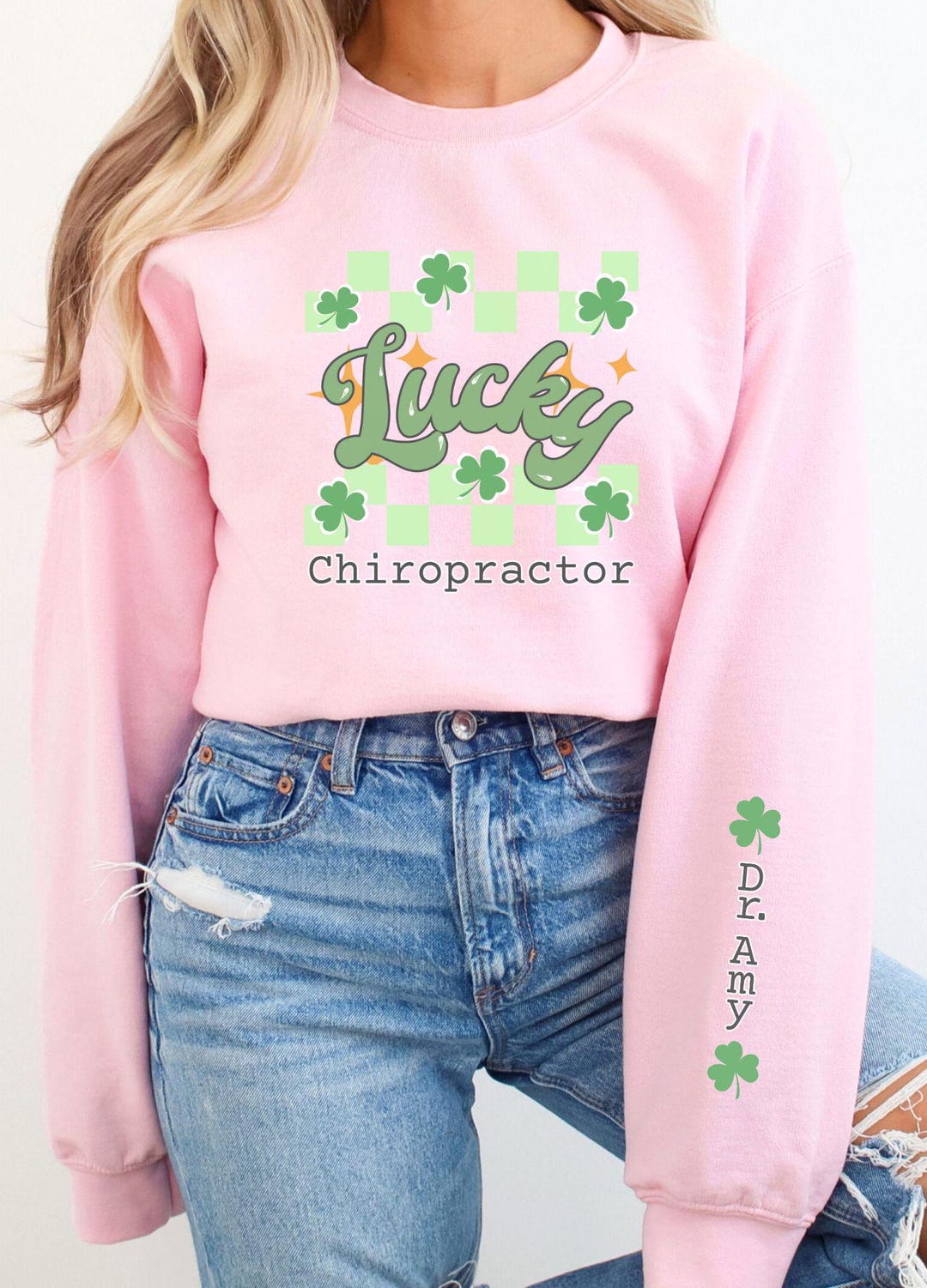 Chiropractic Custom Sweat Shirt With Personalized Name Sleeve Print ...
