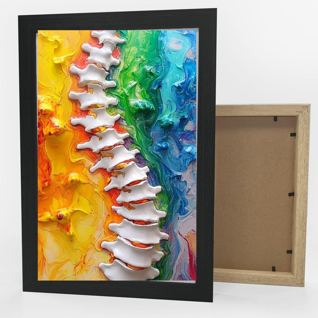 Chiropractic Spine Framed Hanging Wall Art Print, Abstract Poster ...