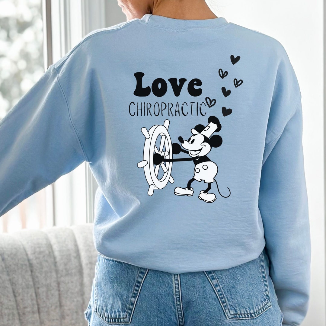 Retro Mickey Chiropractic Love Custom Name Sleeve Print Sweat Shirt ...