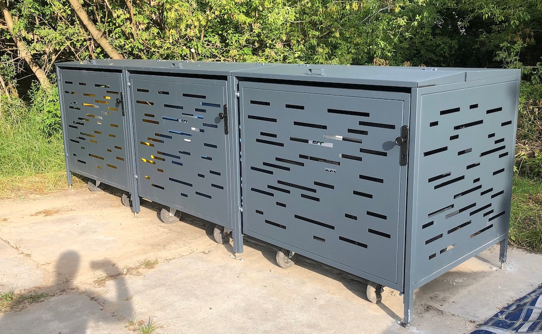 1100 L Waste Bin Housing - Openwork Panels, Plans DXF, STP - Etsy