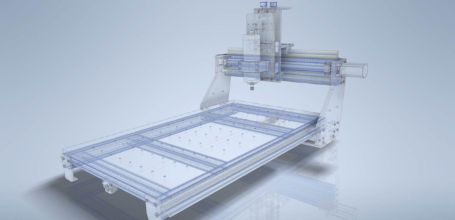 Cnc Milling Machine - Steel Structure With Extruded Aluminum Profiles ...