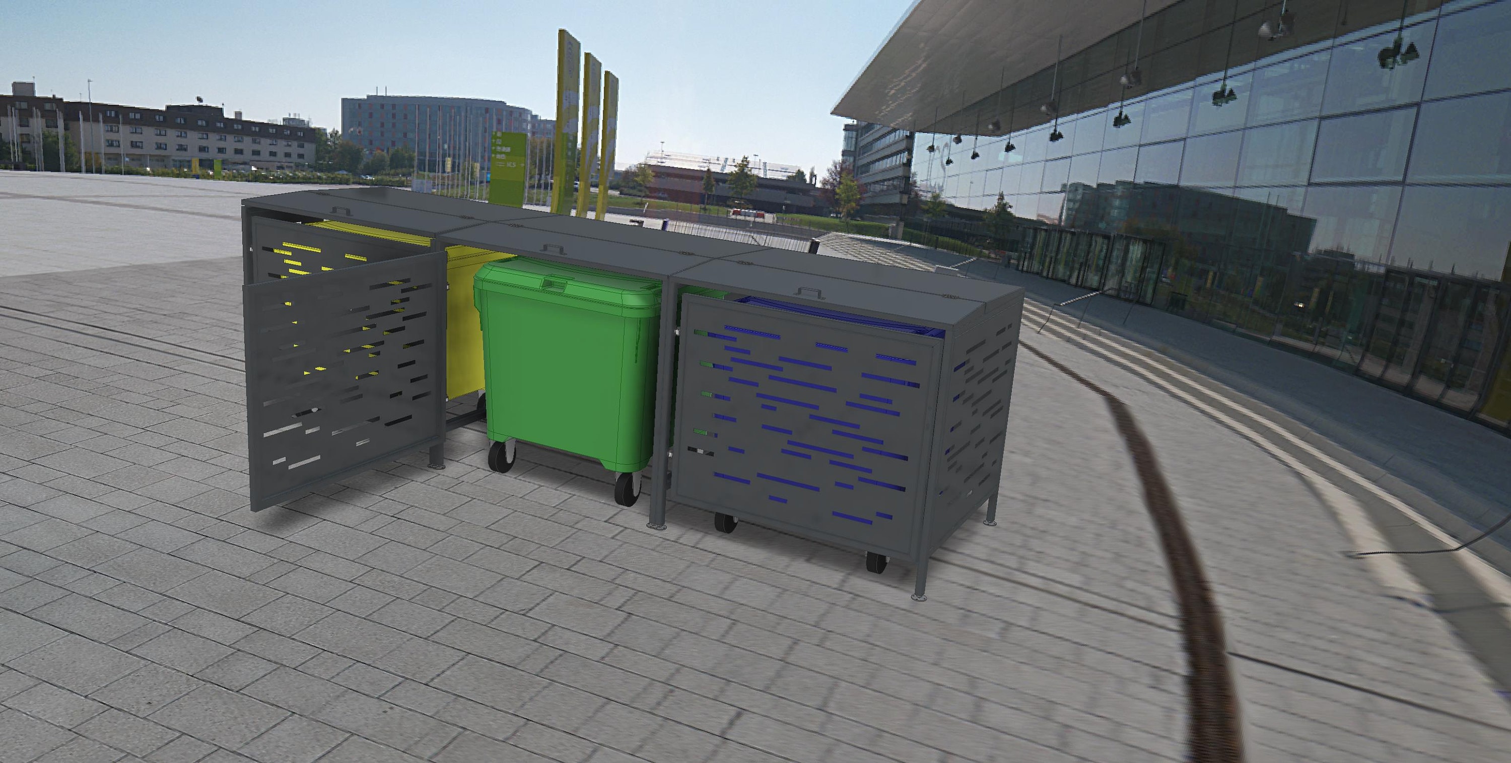 1100 L Waste Bin Housing - Openwork Panels, Plans DXF, STP - Etsy