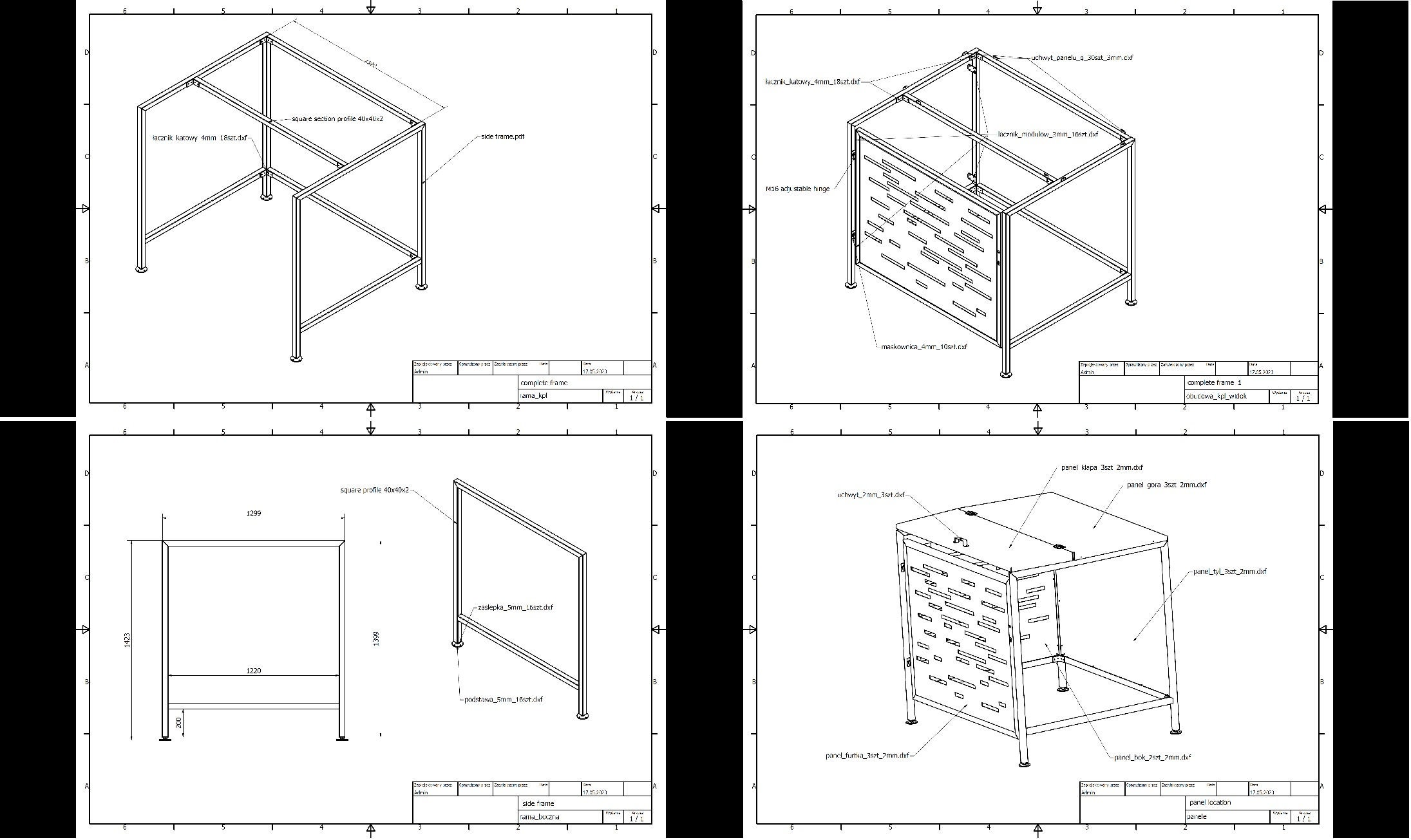1100 L Waste Bin Housing - Openwork Panels, Plans DXF, STP - Etsy