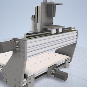 Cnc Milling Machine - Steel Structure With Extruded Aluminum Profiles ...