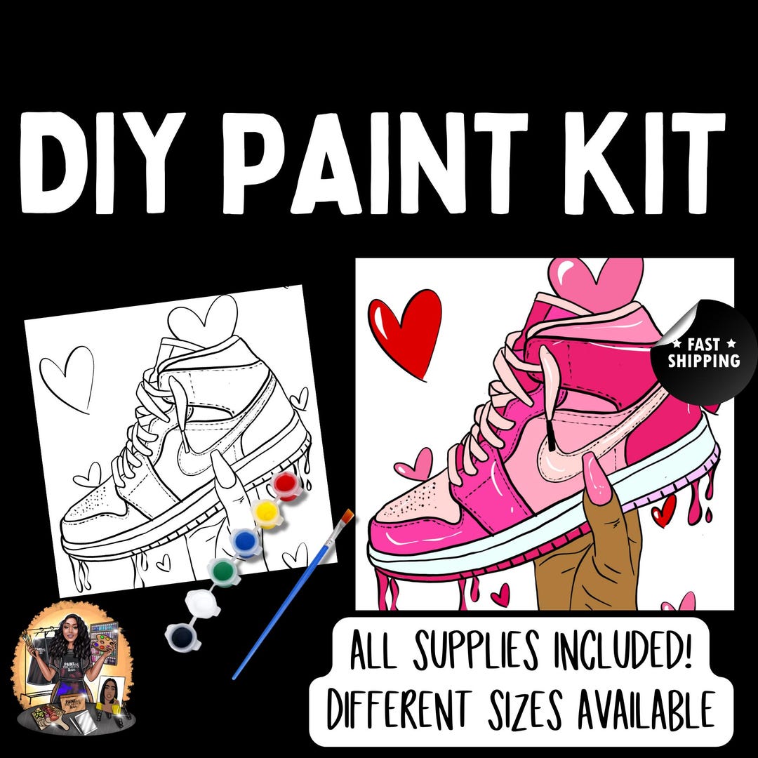 Couples Date Night Paint Kit, DIY Sip & Paint Party, Canvas Art for ...
