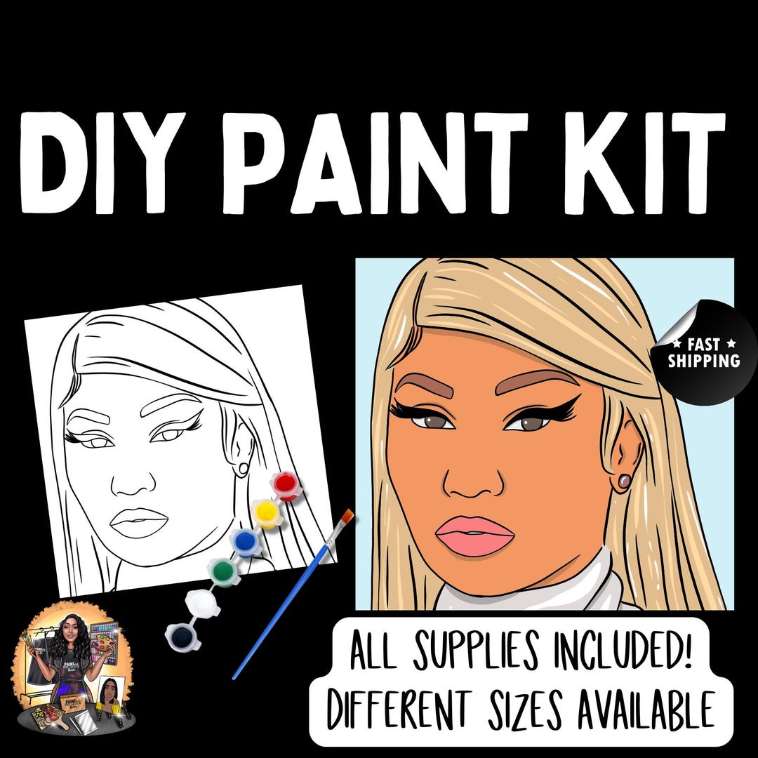 Nicki Minaj, DIY Paint Party Kit, Melanin, Rapper Paint and Sip Canvas ...