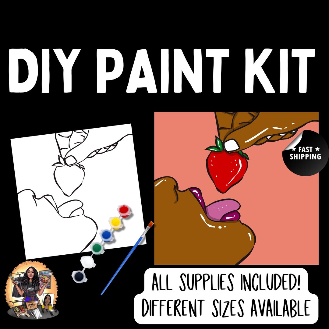 Couples Date Night Paint Kit, DIY Sip & Paint Party, Canvas Art for ...