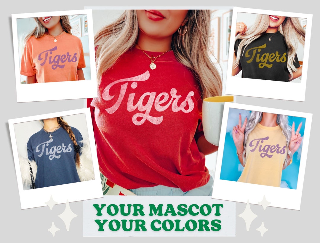School Spirit Shirts Tigers Shirt Tigers Tshirt Custom Mascot T Shirt College Comfort Colors ...
