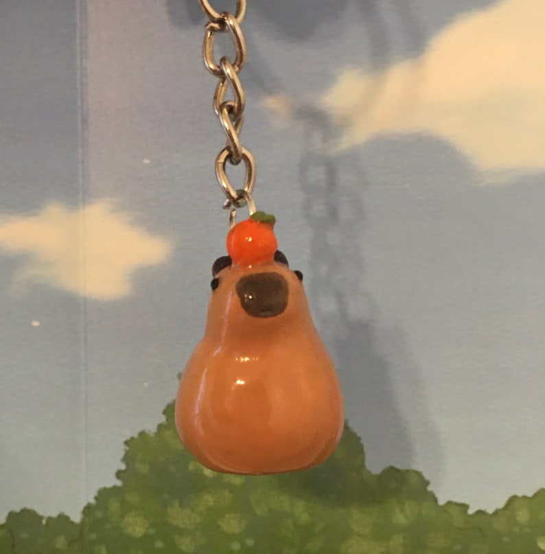 Cute Capybara Keychain Capybara With Orange - Etsy