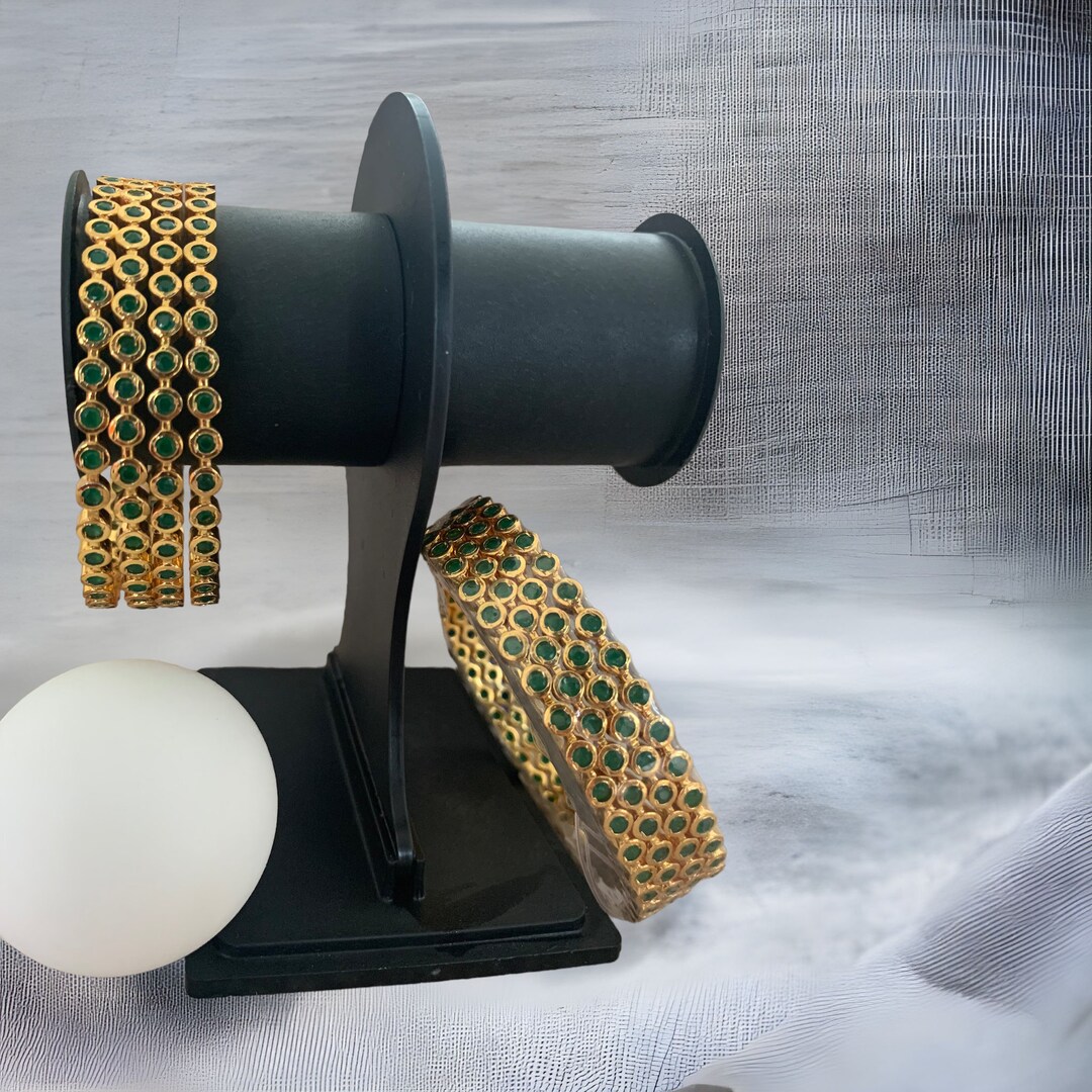 Bangles/ Green Bangles/ Side Bangles/ Gift for Her/ Indian Bangles/ 4 ...
