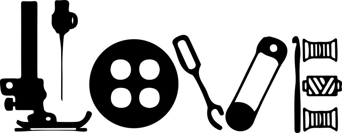 Love Sewing SVG, EPS, DXF Cut File / Sewing / Love / Cricut Cutting ...