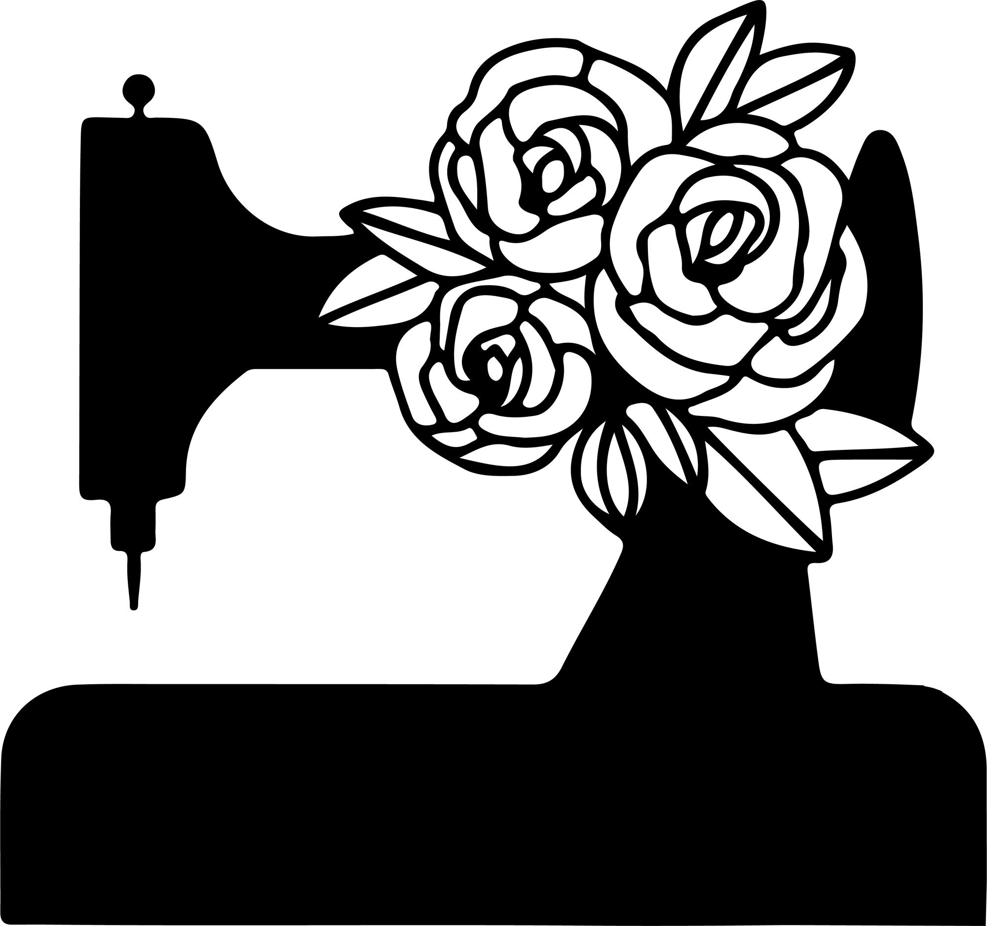 Floral Sewing Machine SVG DXF EPS Package, Flowers Svg, Seamstress Svg ...