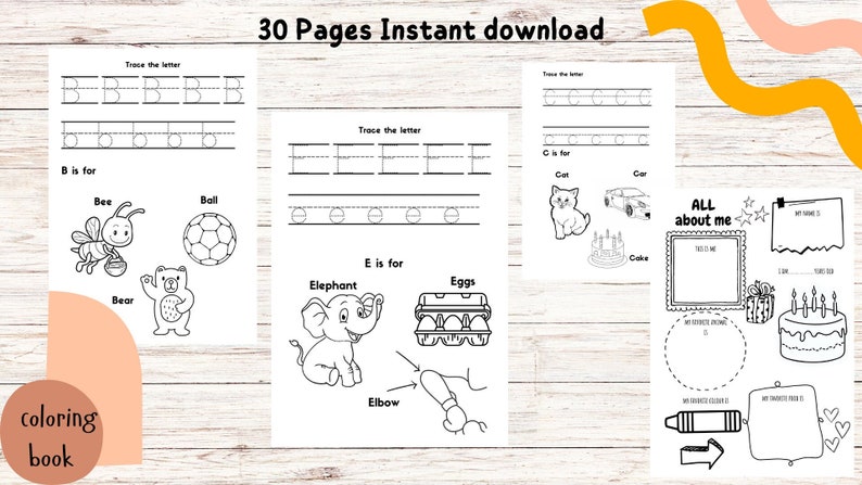 Printable Alphabet Coloring Book for Kids, Homeschool Activities for ...