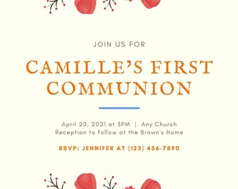 First Communion Invitation - Etsy