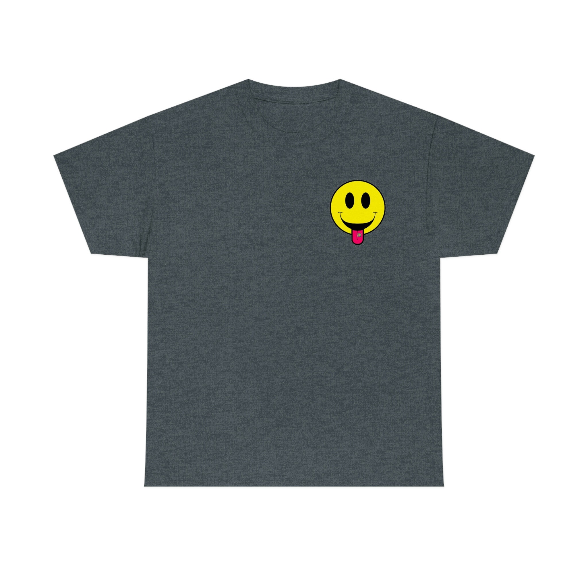 Trippy Acid Smiley Face Tab on Tongue Shirt - Etsy