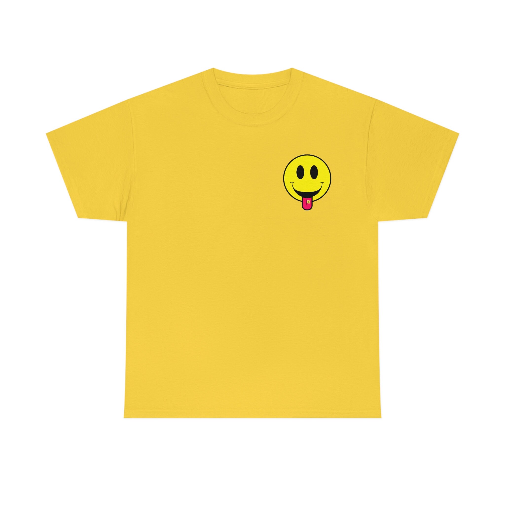 Trippy Acid Smiley Face Tab on Tongue Shirt - Etsy