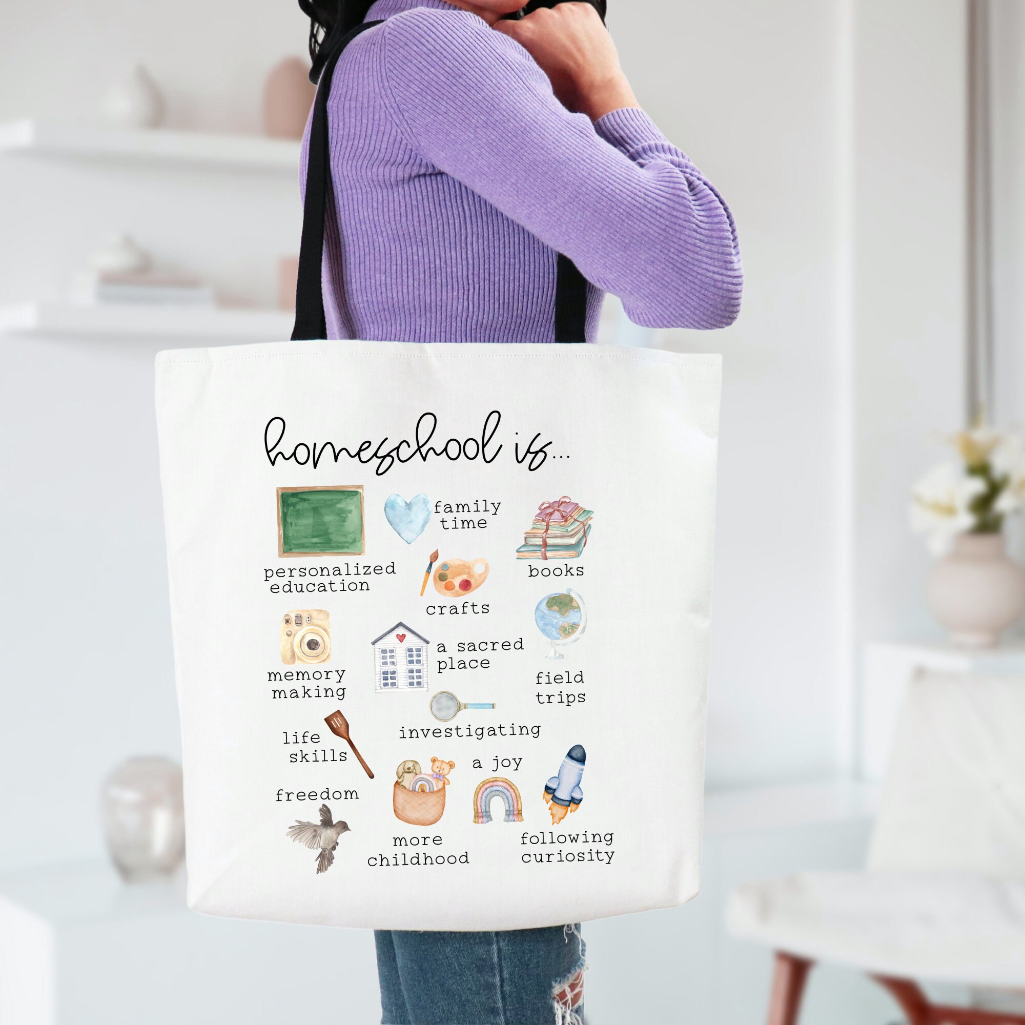 Homeschool Bag, Homeschool Library Bag, Homeschool Mom Gifts ...