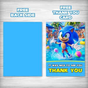 Sonic Pool Party Invitation | Customizable Birthday, Kids (digital ...