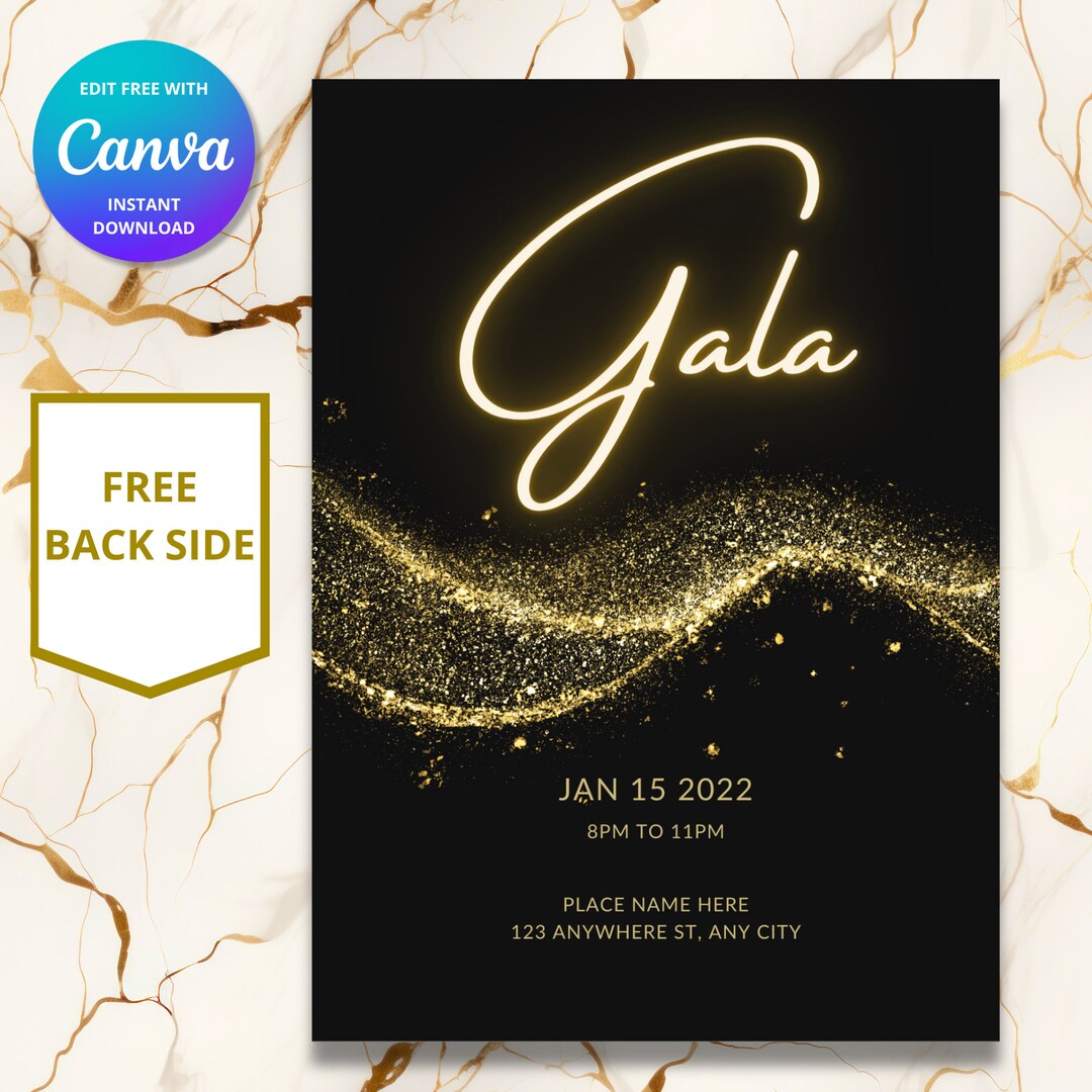 Gala Invitation,gala Night Invitation,diy Editable Flyer,grand Event ...