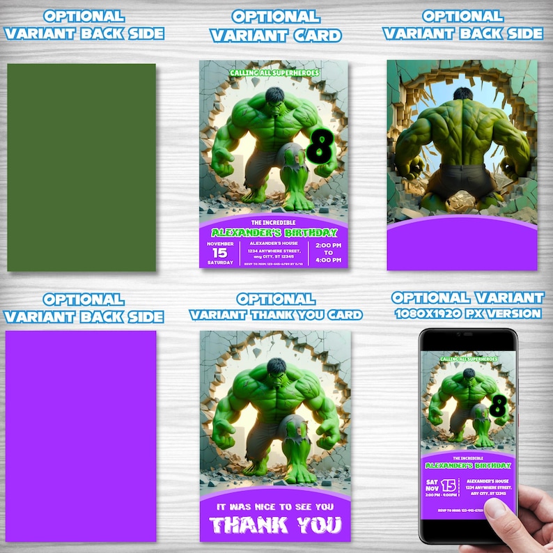 Editable Hulk Birthday Party Invitation | Superhero Theme (digital) - Etsy