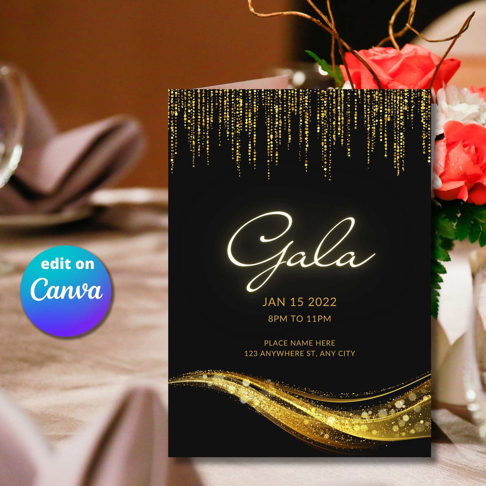 Gala Invitation,gala Night Invitation,diy Editable Flyer,grand Event ...