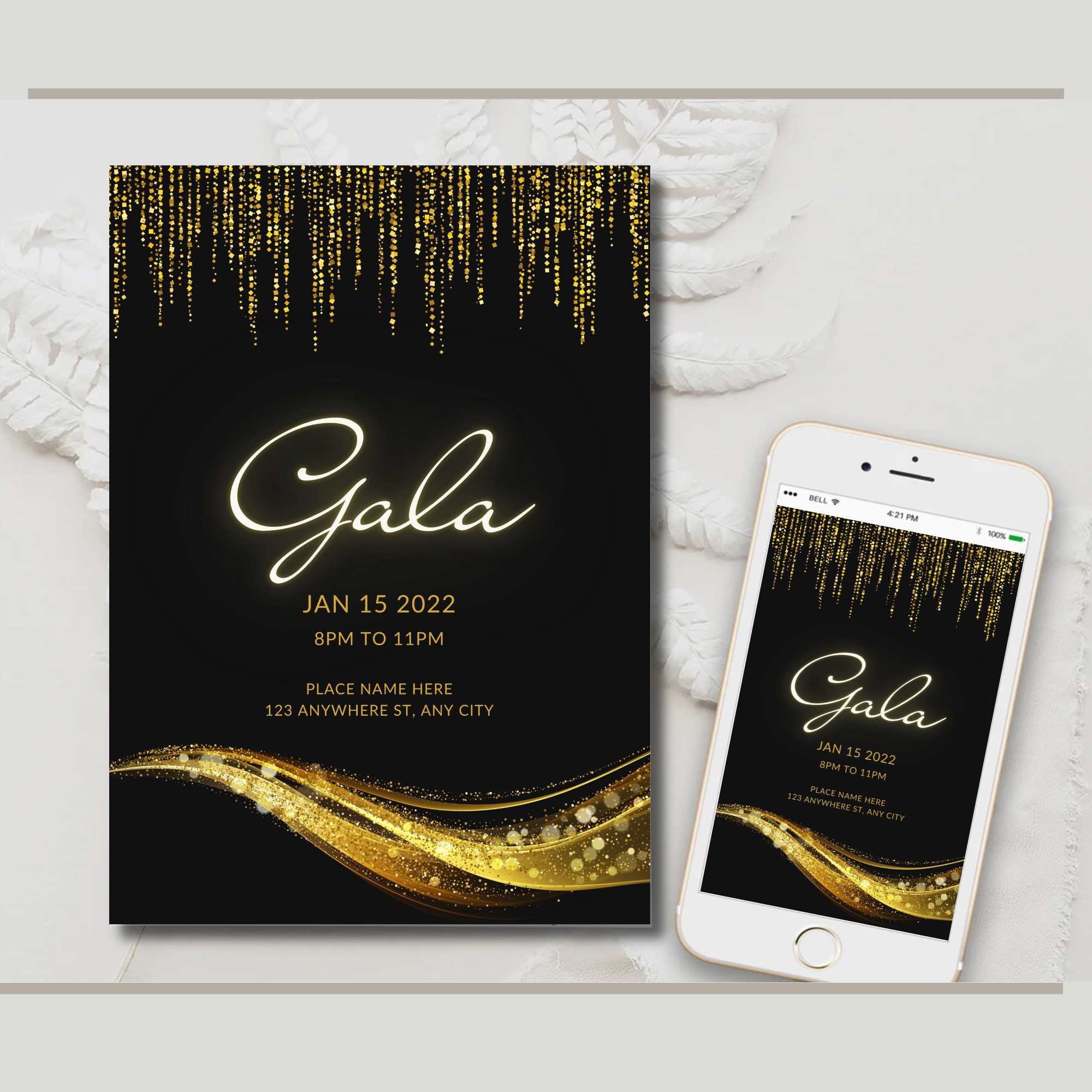 Gala Invitation,gala Night Invitation,diy Editable Flyer,grand Event ...