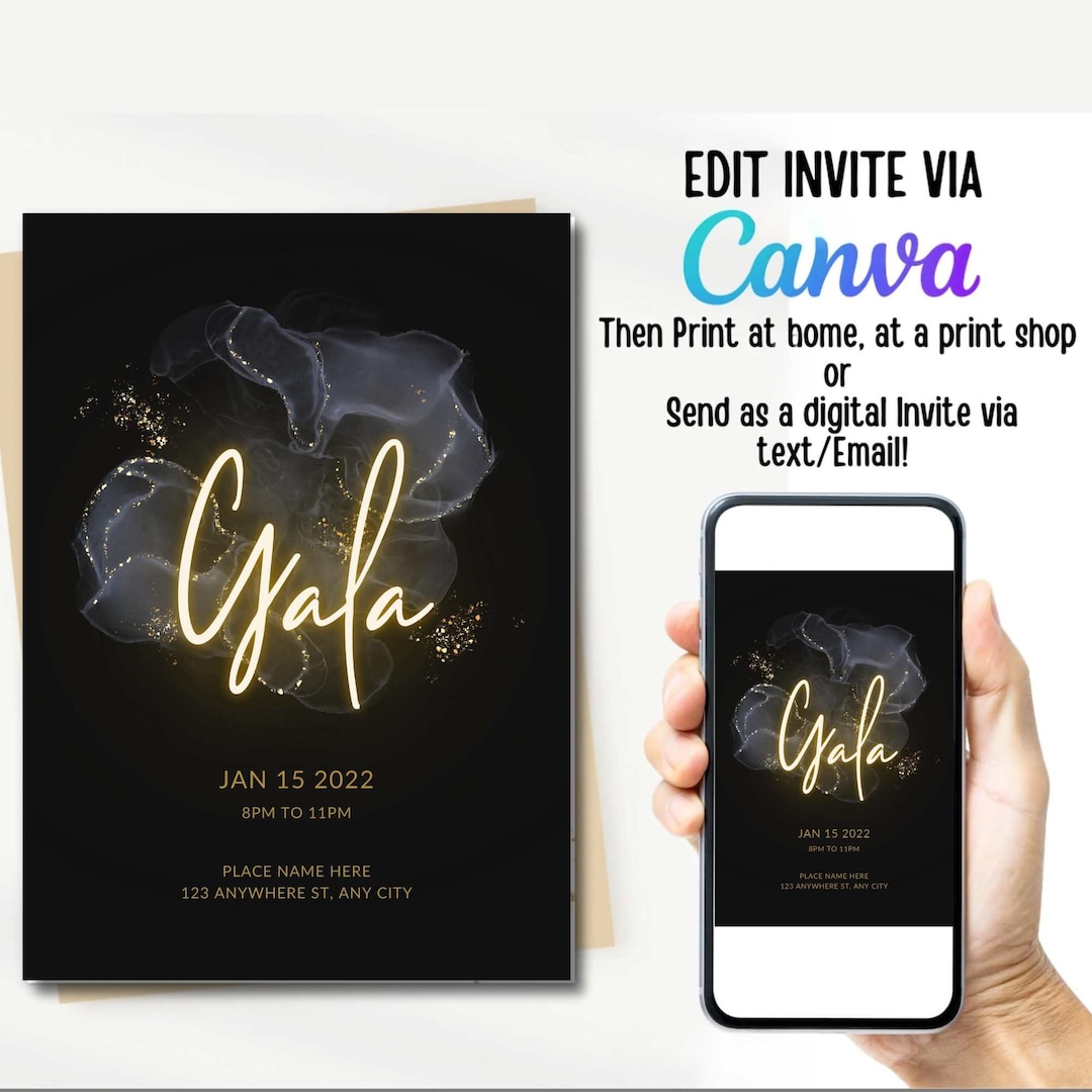 Gala Invitation,gala Night Invitation,diy Editable Flyer,grand Event ...