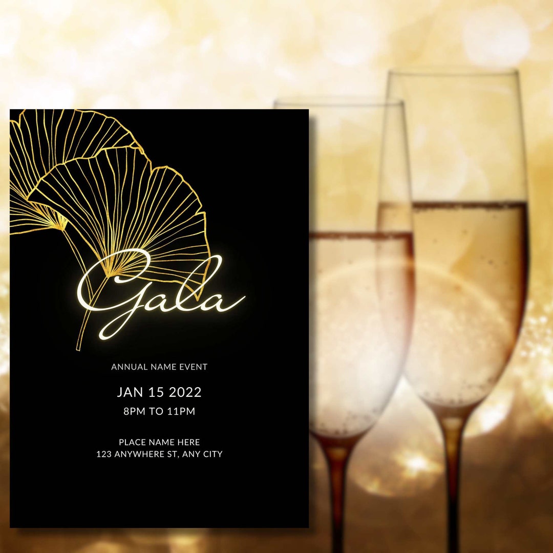 Gala Invitation,gala Night Invitation,diy Editable Flyer,grand Event ...