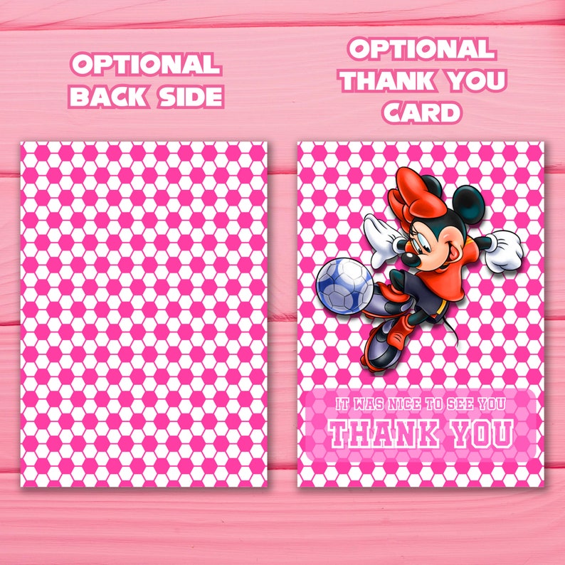 Minnie Mouse Soccer Party Digital Invitation Set With FREE Thank You ...