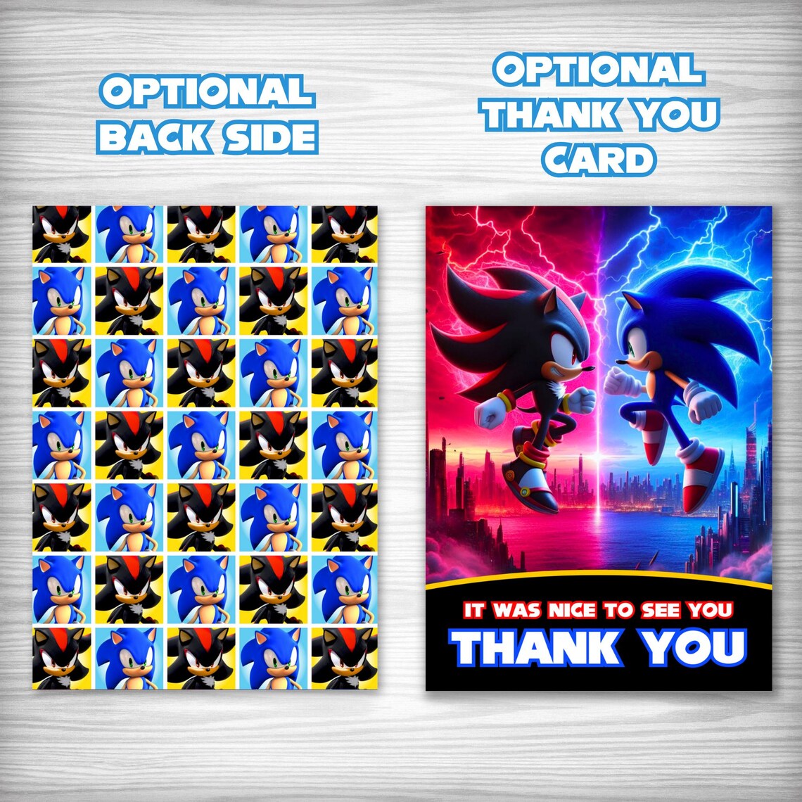 Invitación de cumpleaños de Ultimate Speed Sonic Shadow / Tema Sonic ...