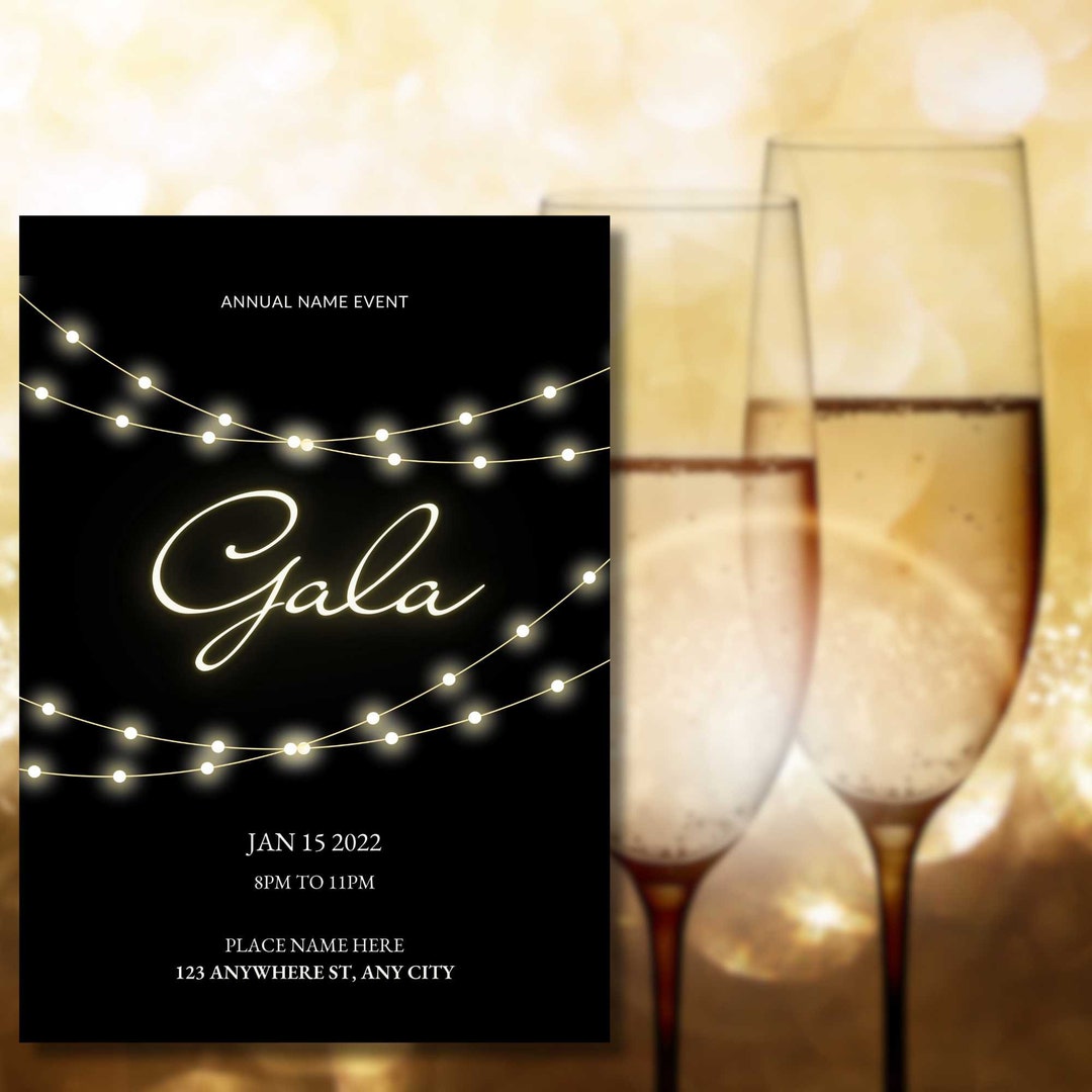 Gala Invitation,gala Night Invitation,diy Editable Flyer,grand Event ...