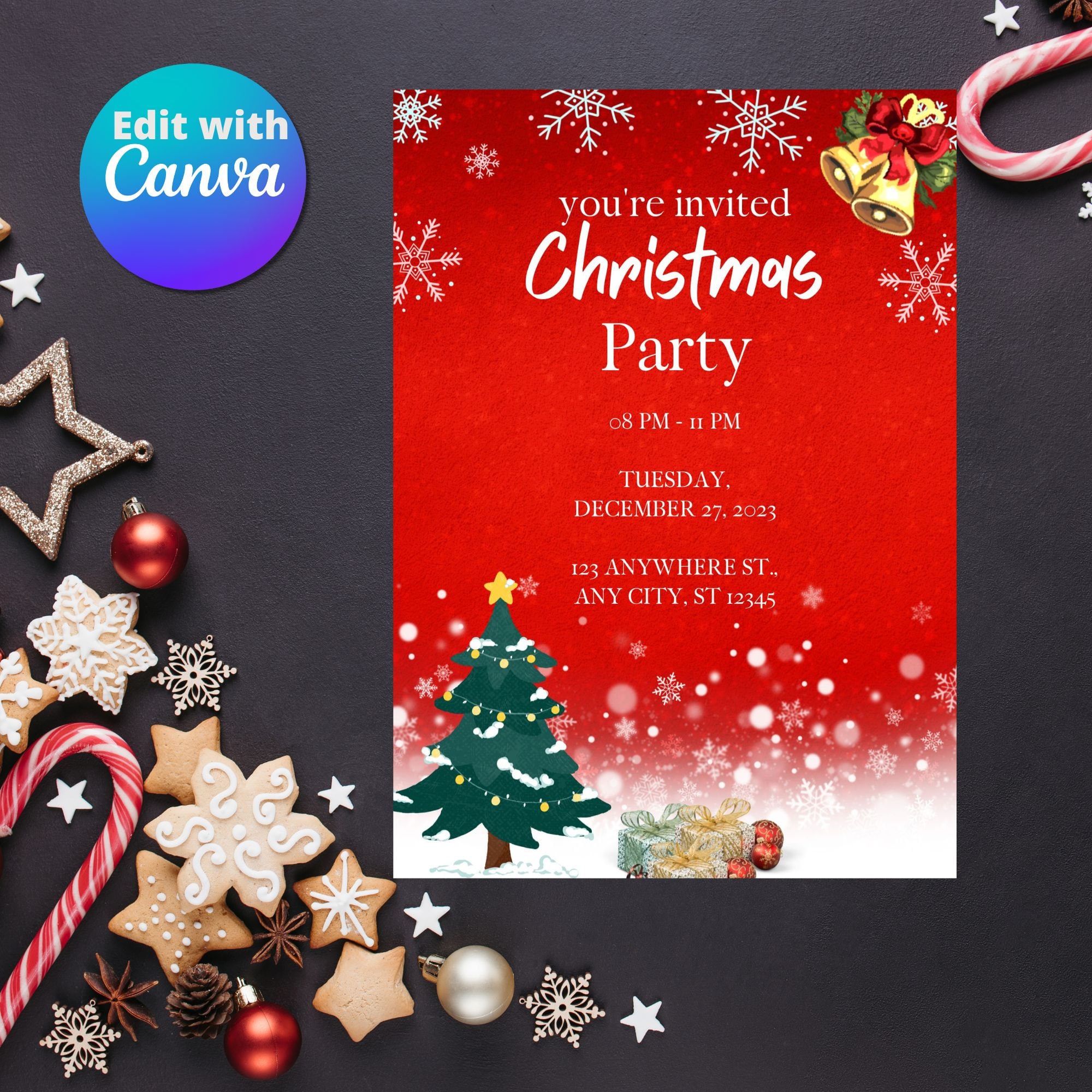 Editable Christmas Party Invitation-christmas Party Invite-christmas ...