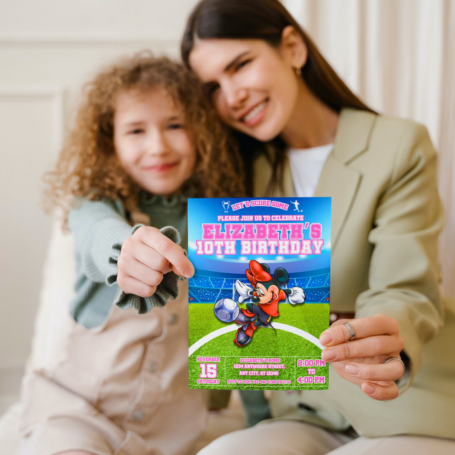 Minnie Mouse Soccer Party Digital Invitation Set With FREE Thank You ...