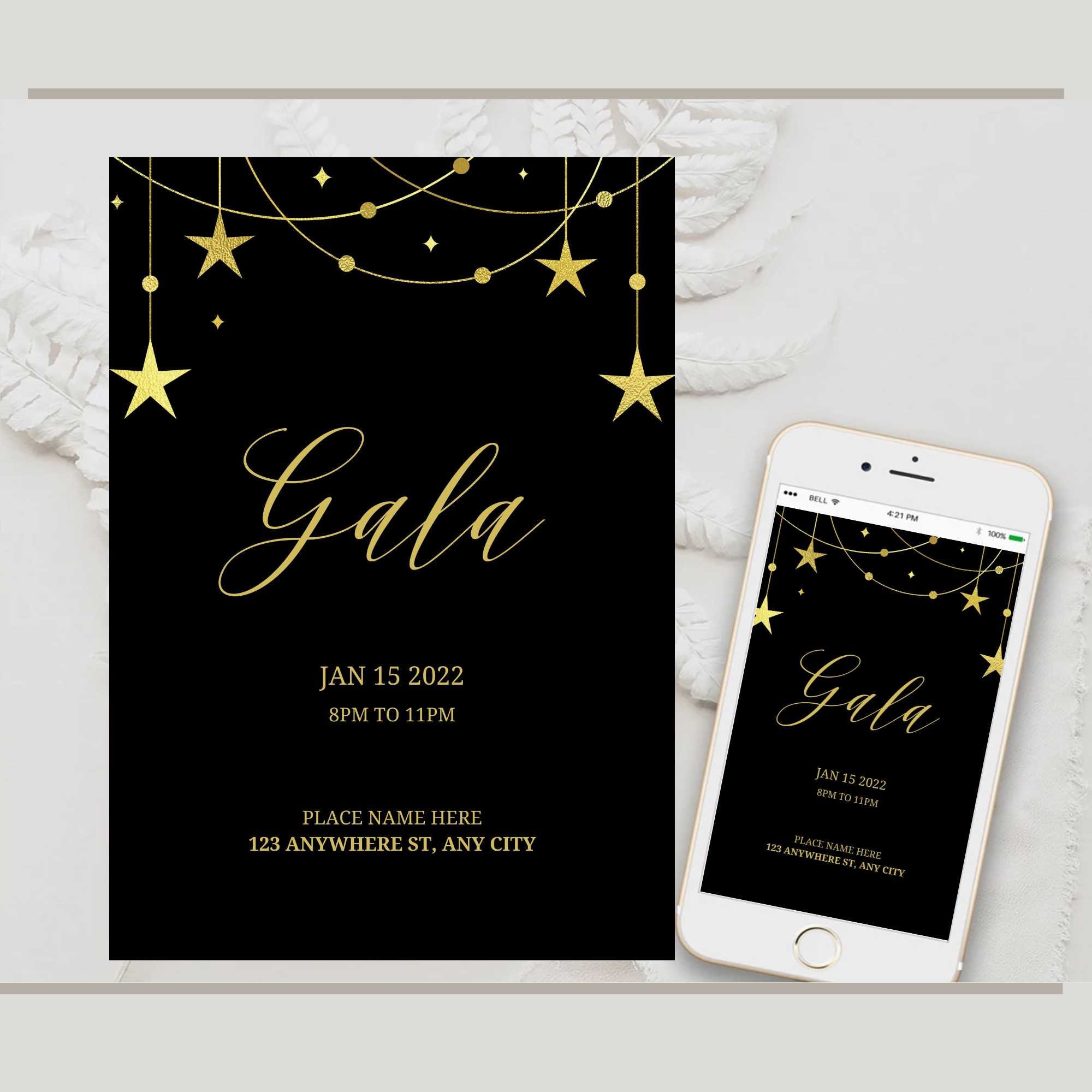 Gala Invitation,gala Night Invitation,diy Editable Flyer,grand Event ...