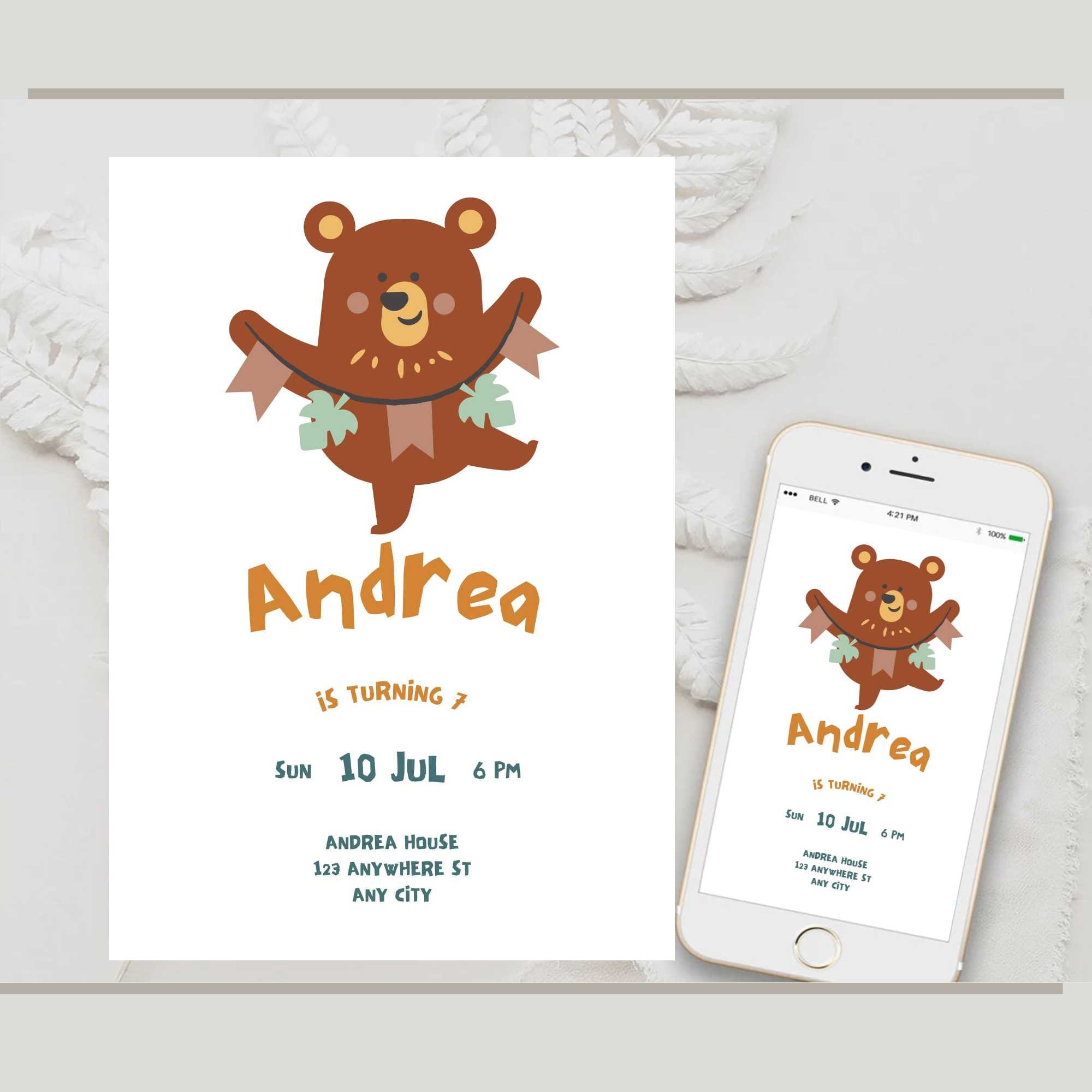 Editable Boy Birthday Invitation, Printable Colorful Card, Instant ...