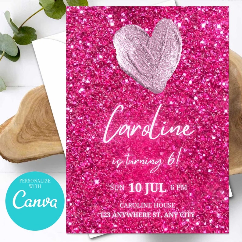 Editable Girl Birthday Invitation, Printable Colorful Card, Instant ...