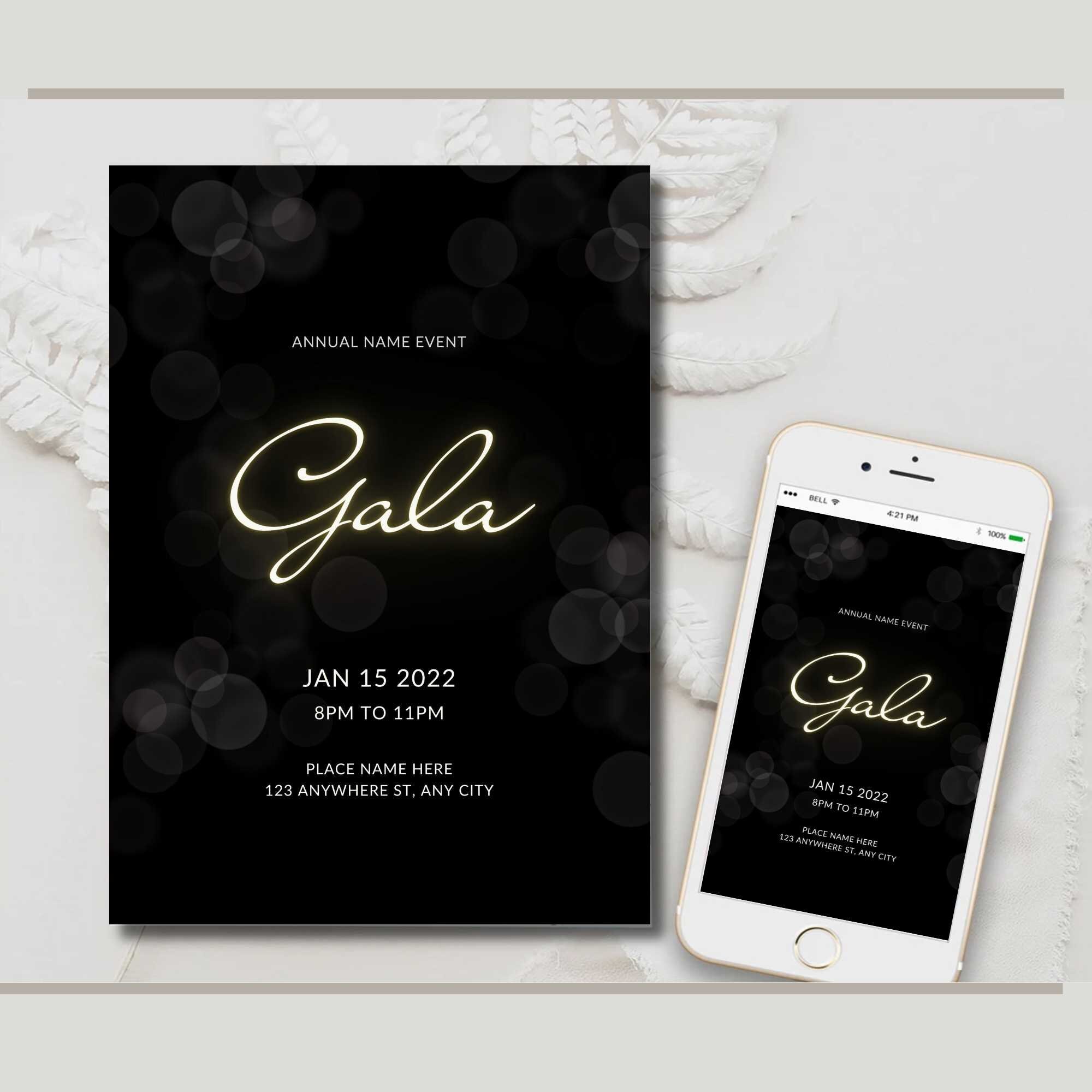 Gala Invitation,gala Night Invitation,diy Editable Flyer,grand Event ...