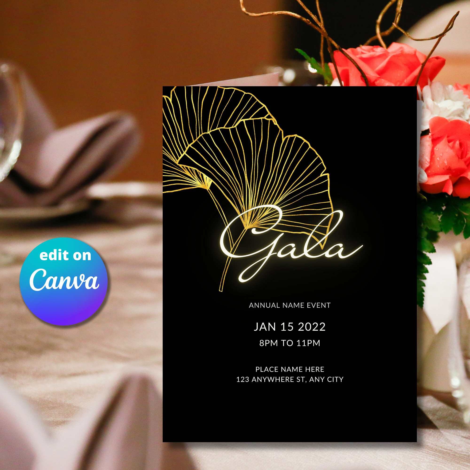 Gala Invitation,gala Night Invitation,diy Editable Flyer,grand Event ...