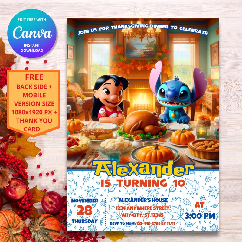 Stitch Thanksgiving Svg - Etsy
