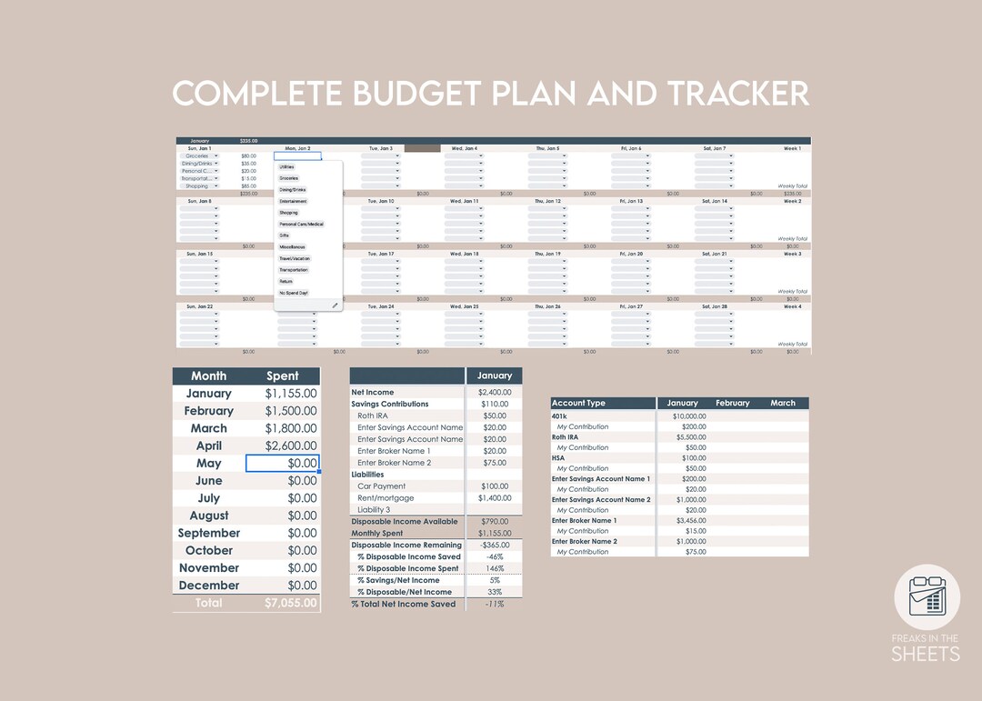 2024 Complete Budget Plan & Track Template - Etsy
