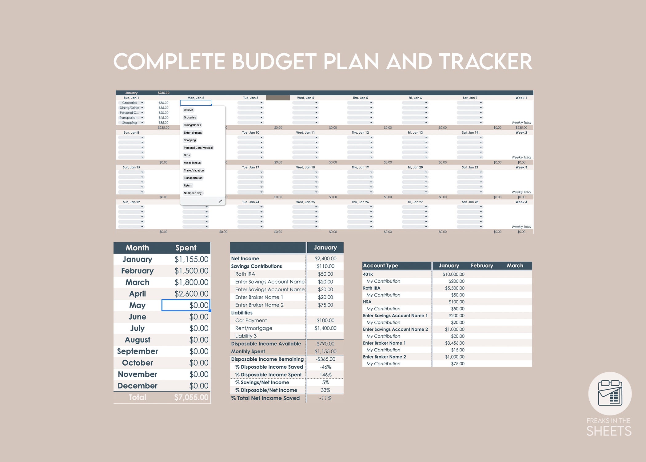 2024 Complete Budget Plan & Track Template - Etsy