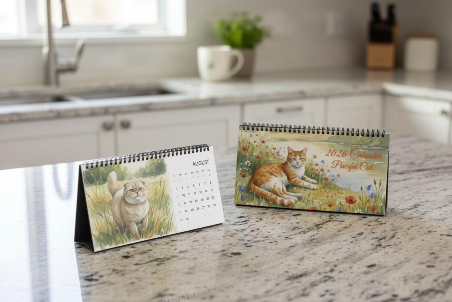 Cat Desk Calendar, Cubicle Decor, Relaxing Cats, 2026 Desk Calendar ...